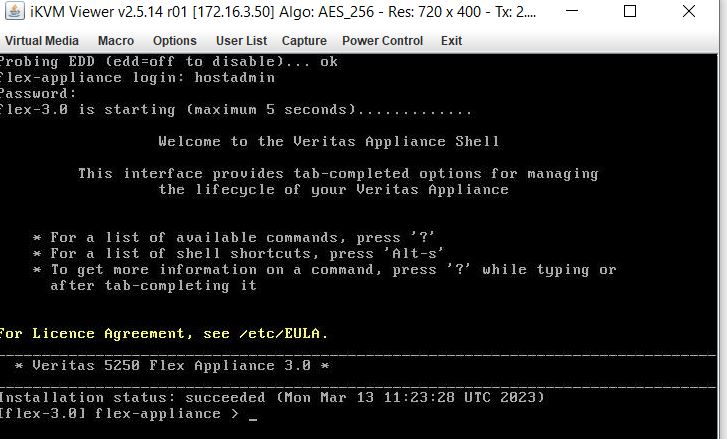 Installation of Veritas FLEX OS on Veritas Appliance – tech journey