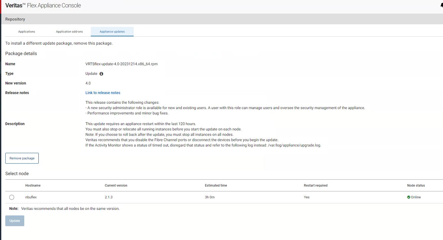 Veritas Flex version Upgrade – tech journey